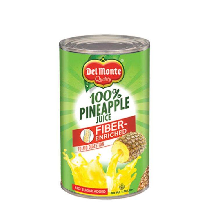 Del Monte Fiber Enriched 100 Pineapple Juice In Can 1liter Lazada Ph