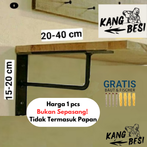 Besi Siku Siku besi Rak Dinding Rak Sudut Ambalan Rak Papan Gantungan ...