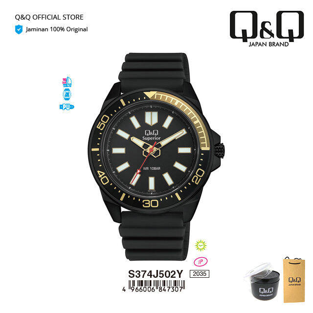 Q&Q QnQ QQ Original Jam Tangan Pria Analog Rubber Luminous Superior ...