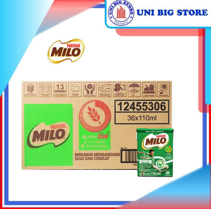 Milo Activ Go Coklat Susu UHT 110 ml x 36 pcs DUS Chocolate Milk ...