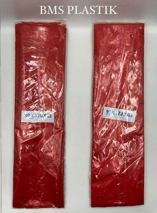 KANTONG PLASTIK SAMPAH MERAH UK 90 X 120 X 05 | Lazada Indonesia