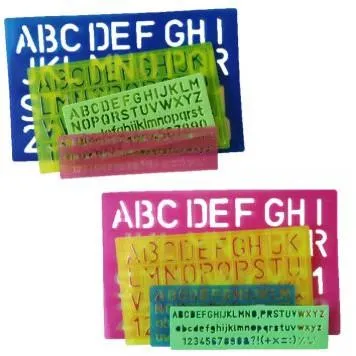 1 Pack/ 4 Pieces Colored Letter Stencil Alphabet Stencils Number Craft ...