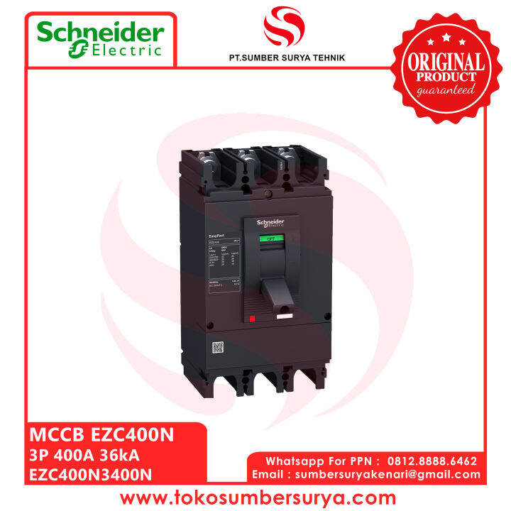 MCCB EZC400N 3P 400A 36kA Saklar Listrik ON OFF EZC400N3400N SNI Asli ...