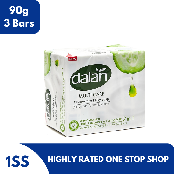 Dalan Fresh Cucumber & Caring Milk Bar Soap, 90g x 3 Bars | Lazada PH