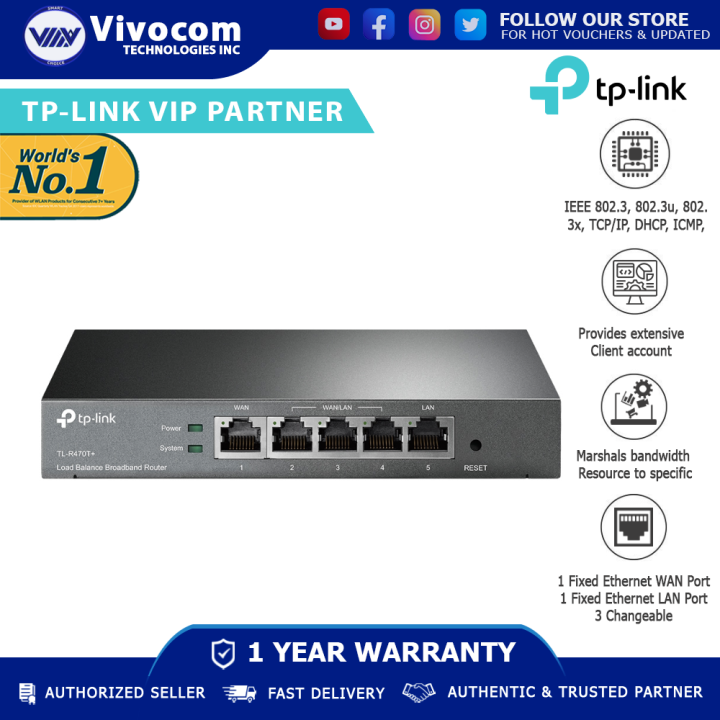 Tp-Link TL-R470T+ Load Balance Broadband Router | Lazada PH