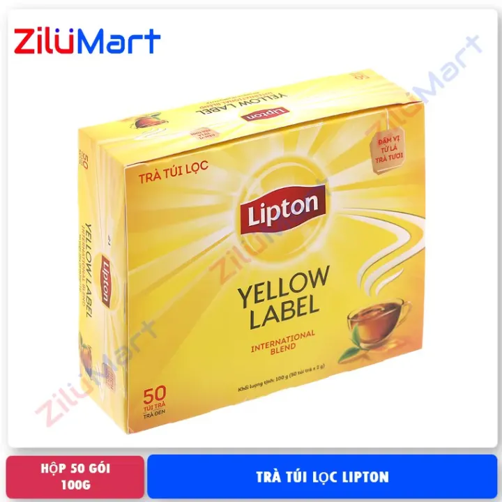 Trà đen túi lọc Lipton nhãn vàng (hộp 100 gói) loại 200g | Lazada.vn