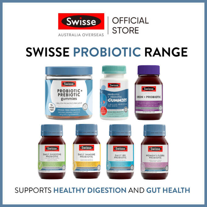 Swisse Daily Digestive Health Probiotic Range Suppement (IBS, Immune ...