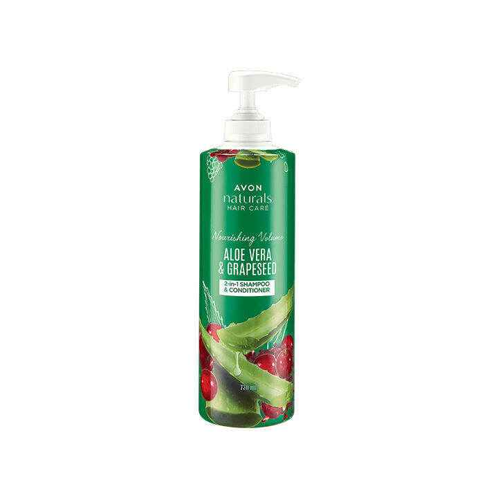 AVON NATURALS HAIR CARE ALOE VERA & GRAPESEED 2-IN-1 SHAMPOO ...