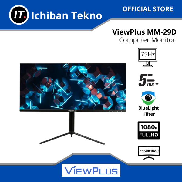 ViewPlus MM-29D 29" Inch IPS Wide Monitor 75Hz 1080P Full HD 5ms VGA ...