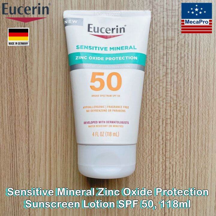 Eucerin® Sensitive Mineral Zinc Oxide Protection Lotion SPF 50, 118 ml ยูเซอรีน โลชั่นกันแดด ...