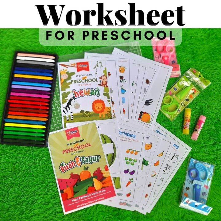 40 Hal Worksheet Anak 2 3 4 5 6 Tahun Aktivitas Menggunting Dan ...