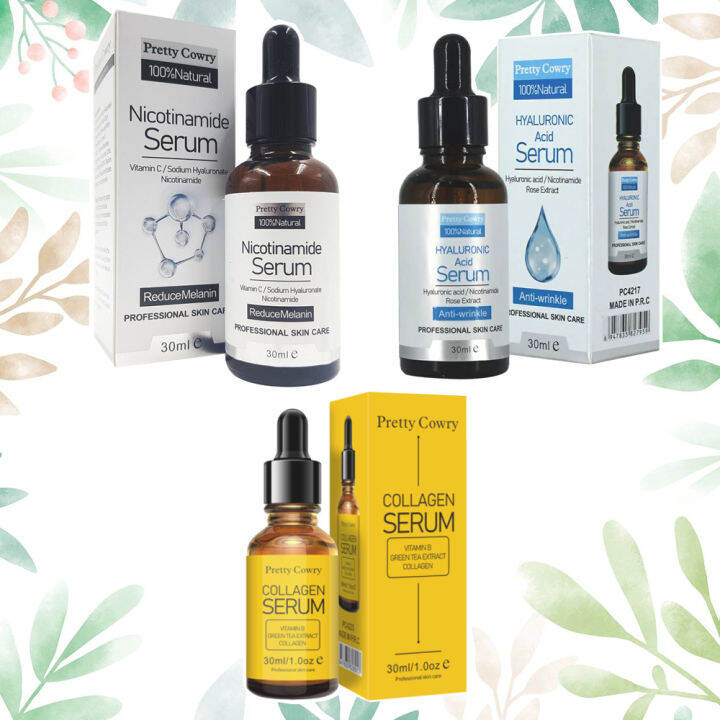 Pretty Cowry 100% Natural Nicotinamide Serum Hyaluronic Serum Collagen ...