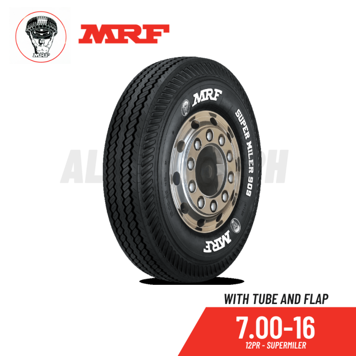 MRF Tire 7.00-16 12pr - Rib Supermiler (Made in India) w/ Free Interior Tube and Flap 700x16 ...