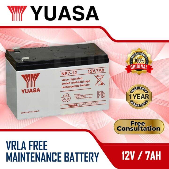 Aki UPS YUASA 12V 7AH Baterai UPS Aki Kering Batere Battery VRLA original | Lazada Indonesia