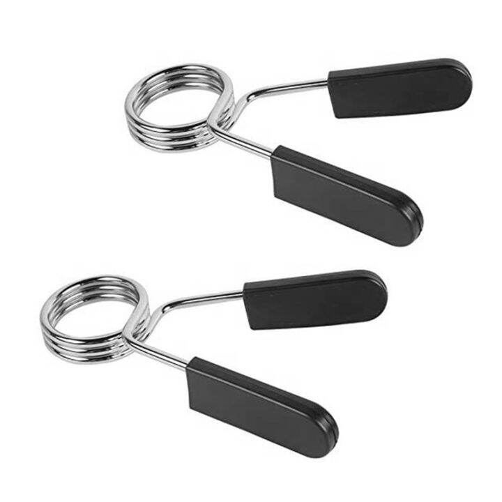 2 Pcs Standard 1.1 Inch/28mm Barbell Bar Clamps Spring Collar Clips Gym ...