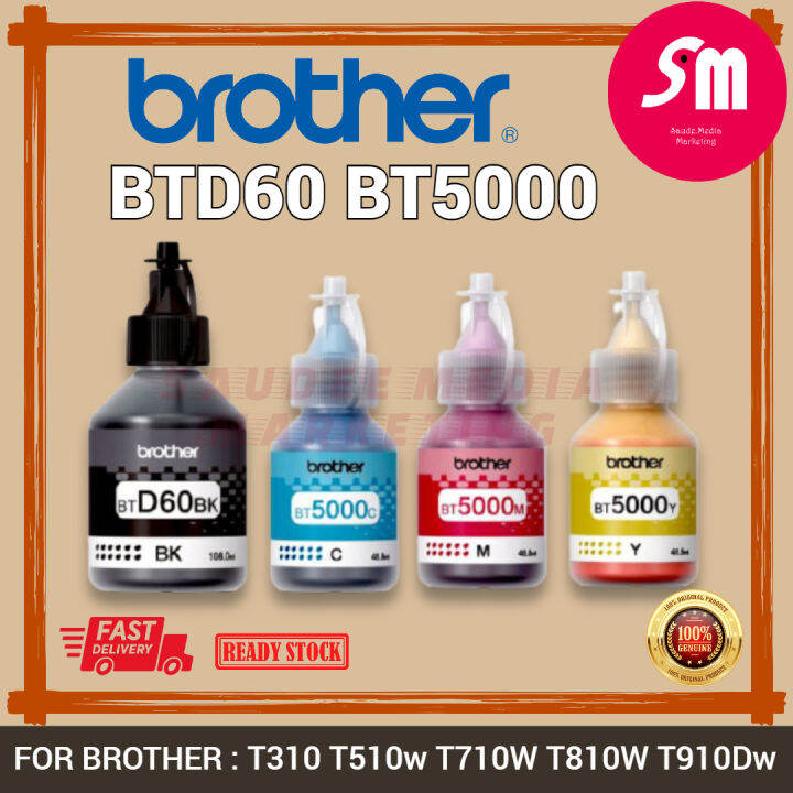 Brother Original BTD60BK BT5000 SET Refill Ink For Brother Dcp-T510w Dcp-T310 Dcp-T710W Mfc ...