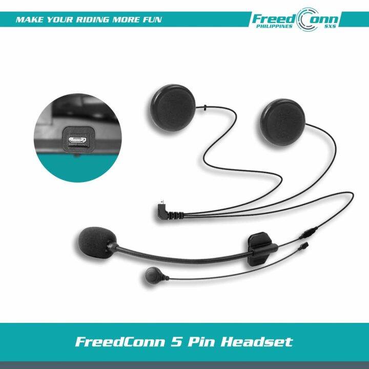Freedconn 5 Pin Headset For TMAX KY PRO R1 Plus Tcom Motorcycle Helmet ...