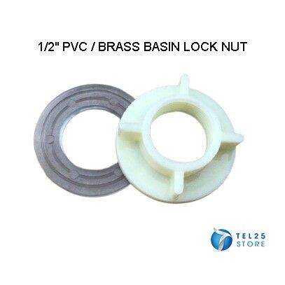 [ 1 UNIT ] 1/2" PVC / BRASS BASIN FLANGE JAM LOCK NUT FOR WATER TAP ...