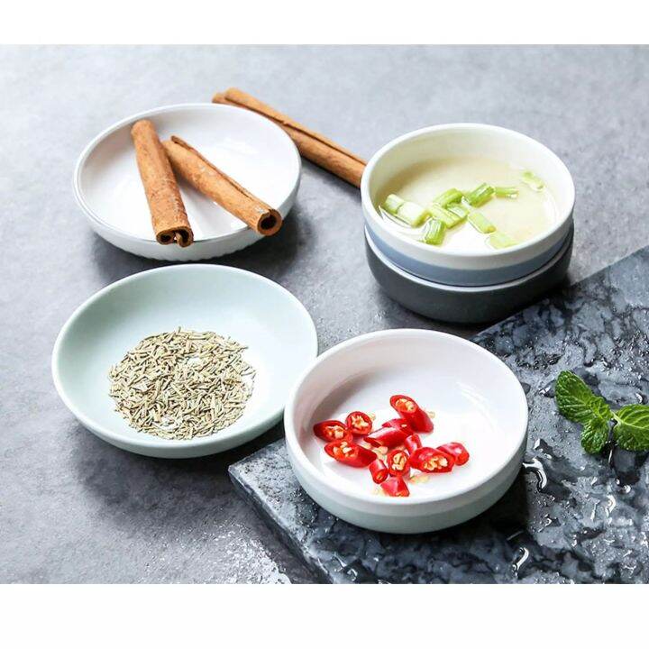 （Local SG）Ceramic Seasoning Plate Kit Dishchen Tableware with Handle ...