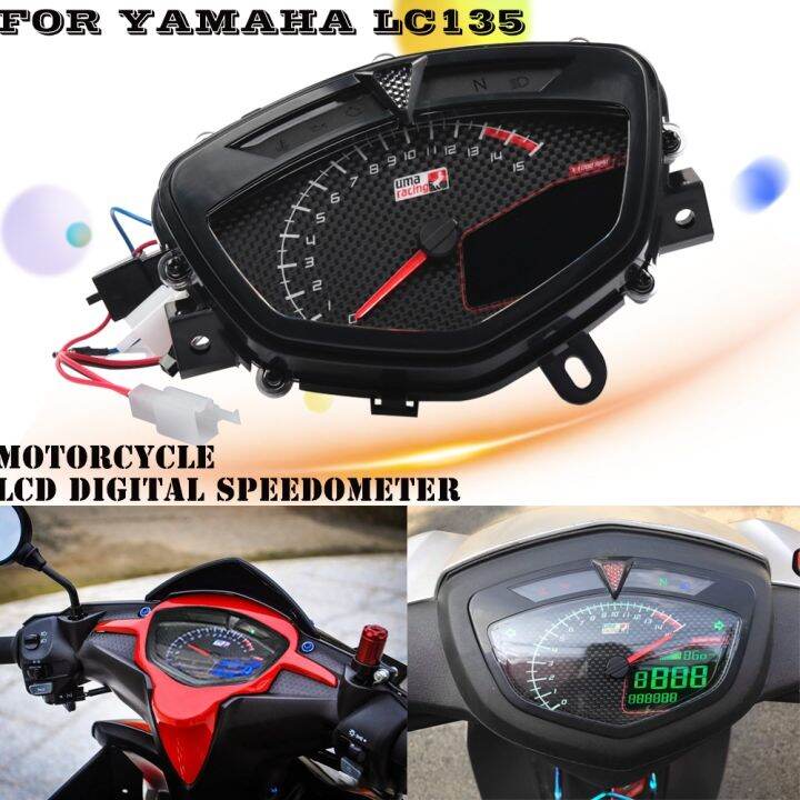 7 Colors Motorcycle Tachometer Digital Odometer Speedometer Meter Gauge ...