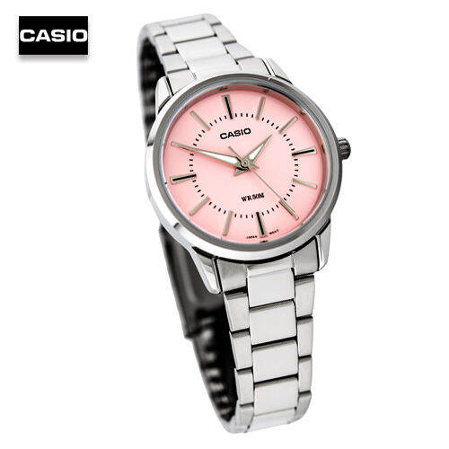 Velashop นาฬิกาข้อมือผู้หญิงคาสิโอ Casio Standard สายสแตนเลสสีเงิน ...