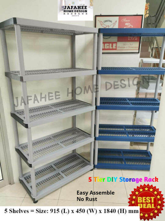 JFH Kiwi 5 Tier DIY Storage Rack / 5 Tier Shelf / Multi Purpose Rack ...