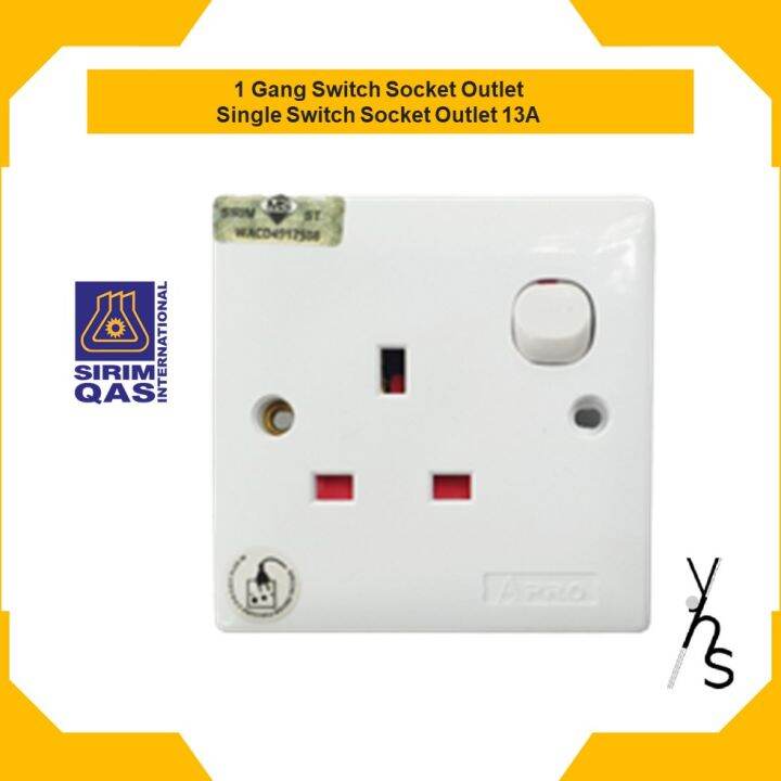 1 Gang Switch Socket Outlet Single Switch Socket Outlet 13a [sirim