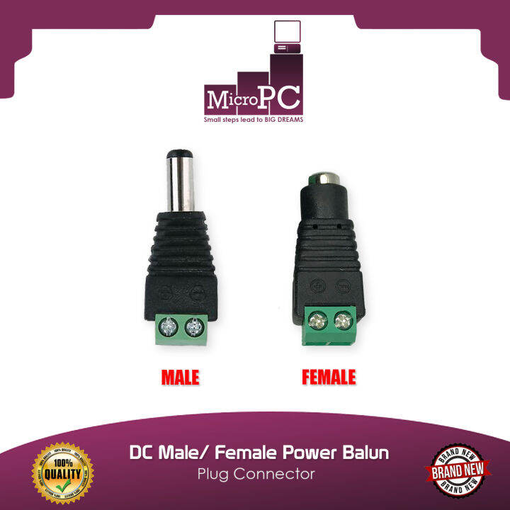 DC Male/ Female Power Balun Plug Connector | Lazada PH