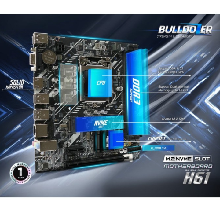 Motherboard H61 Bulldozer M2 NVMe Mainboard Socket 1155 DDR3 H-61 MOBO ...
