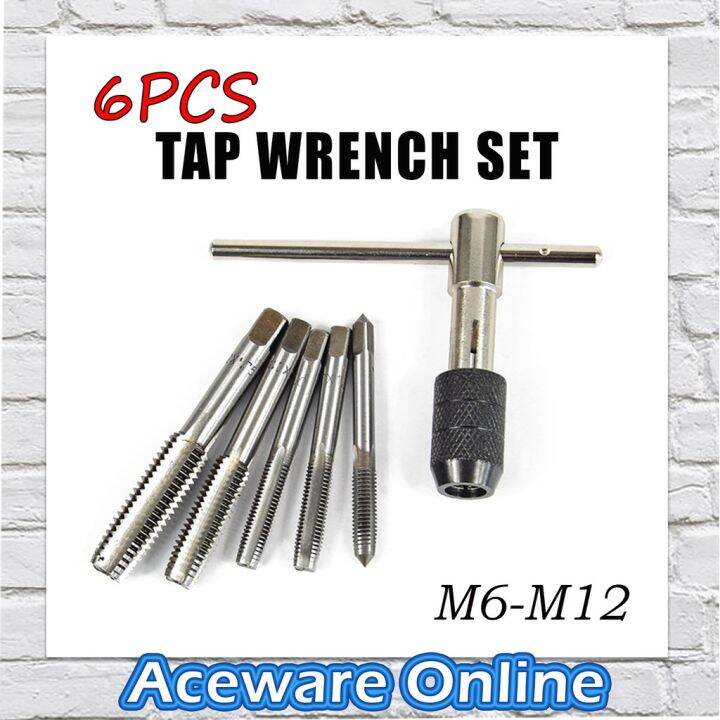 6Pcs Tap Wrench Set M6 M7 M8 M10 M12 Metric Screw Tap T-Shaped Wrench ...