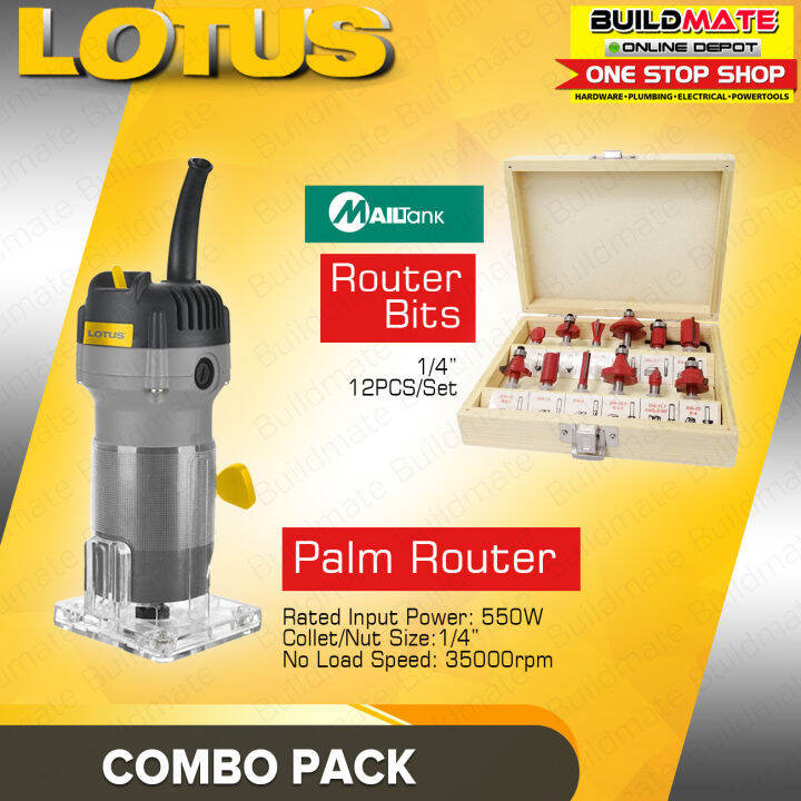 Lotus Palm Router Trimmer 550W LTPR550X WITH MAILTANK Router Bits 12 ...