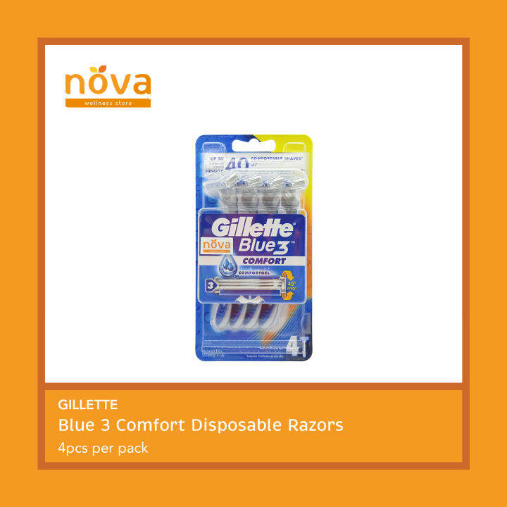 Gillette Blue 3 Comfort Disposable Razors 4pcs (pack) | Lazada PH