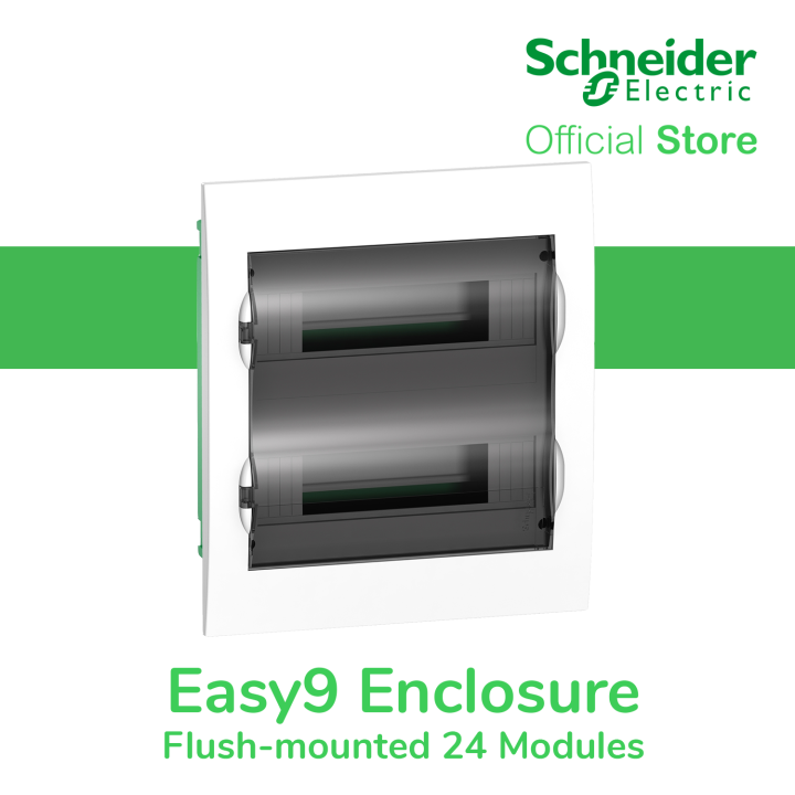 Schneider Easy9 Flush Enclosure 24M Smoked door with E/N Term.Blocks ...
