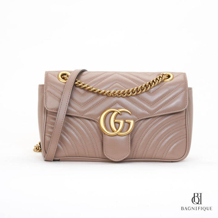 GUCCI MARMONT 26 BEIGE NUDE CALF | Lazada.co.th