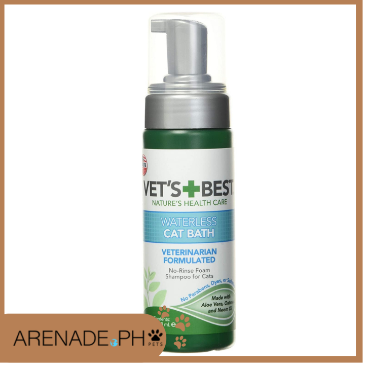Vet's Best Waterless Cat Bath | No Rinse Foam Shampoo For Cats ...