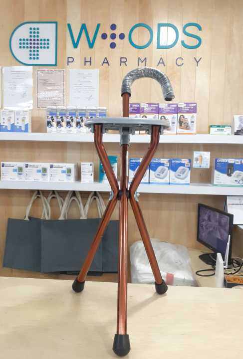 WOODS PHARMACY DURASAFE CANE WITH SEAT ( BRONZE ) | Lazada