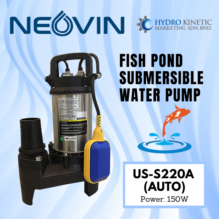 NEOVIN Auto Submersible Fish / Koi Pond Water Pump 0.2HP US-S220A | Lazada