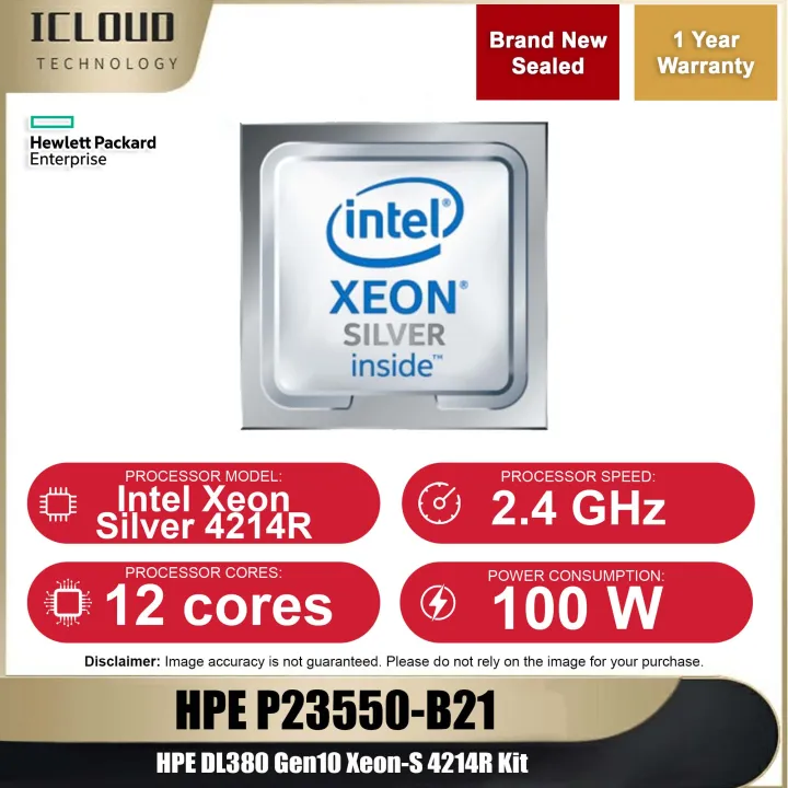 HPE DL380 Gen10 Xeon-S 4214R Kit - P23550-B21 │Intel Xeon-Silver 4214R ...