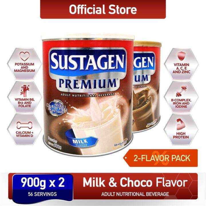 Sustagen Adult Nutritional Beverage 1.8kg (Milk and 2 Flavor Pack - 900g x 2) | Lazada PH