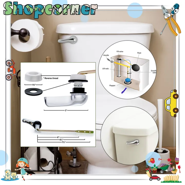 Toilet Tank Flush Lever Flush Toilet Universal Chrome Wrench Handle ...