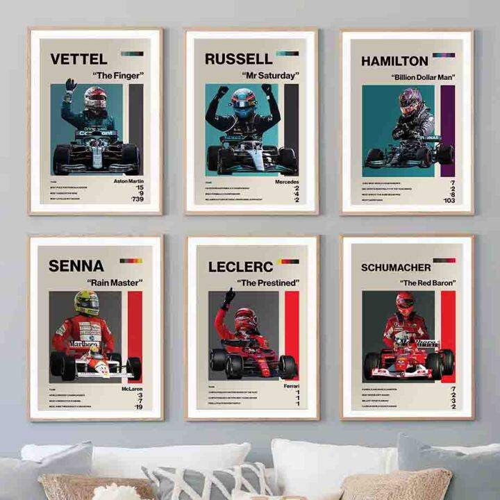 Formula F1 Racer Senna Poster Aesthetics Grand Prix Motorsports Racing ...