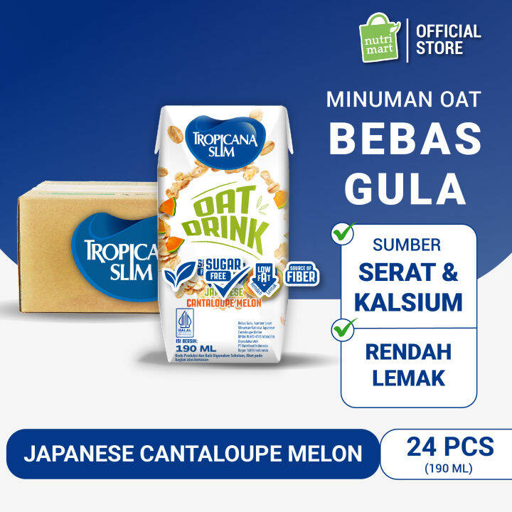 Tropicana Slim Oat Drink Japanese Cantaloupe Melon 190 ml (RTD) x 24 Tetrapack - Minuman Oat ...