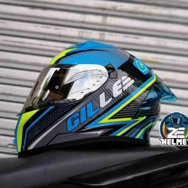 GILLE 132 GTS-V1 RAPID (Black/Blue) FULL FACE - DUAL VISOR with FREE ...
