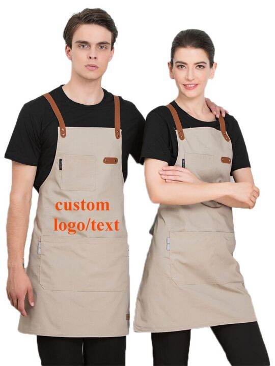 Barista Bartender Apron Oem Company Logo Food Store Man's Women's Work ...