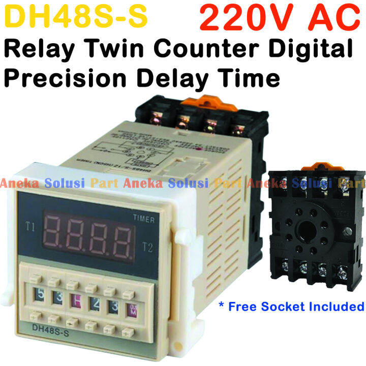 DH48S-S 220V AC Relay Twin Counter Digital Precision Delay Time DH48S | Lazada Indonesia
