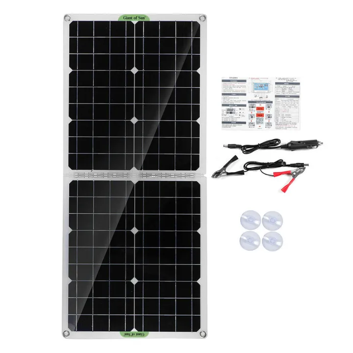 50W 18V Foldable Solar Panel Kit 12V 9V 5V Dual USB Output Device Solar ...
