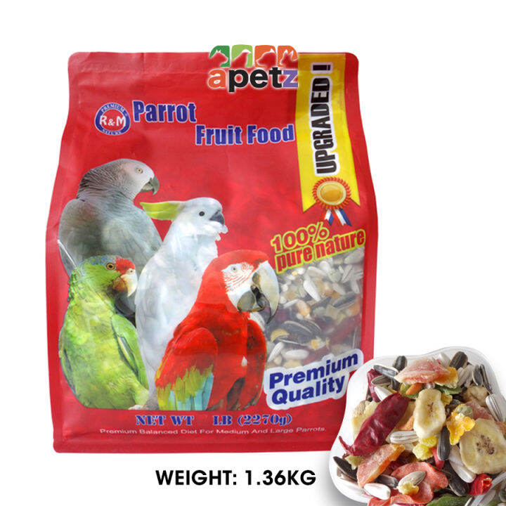 R&M Premium Parrot Food Mixed Seeds and Fruits Food for Parrot, 3lbs ...