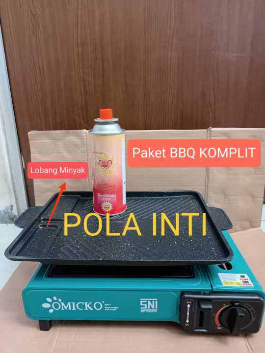 PAKET BBQ KOMPLIT Kompor Portable Gas & Wajan Grill Termurah PROMO ...