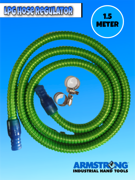 LPG GAS HOSE GREEN ( 1.5 METERS ) HEAVY DUTY | Lazada PH