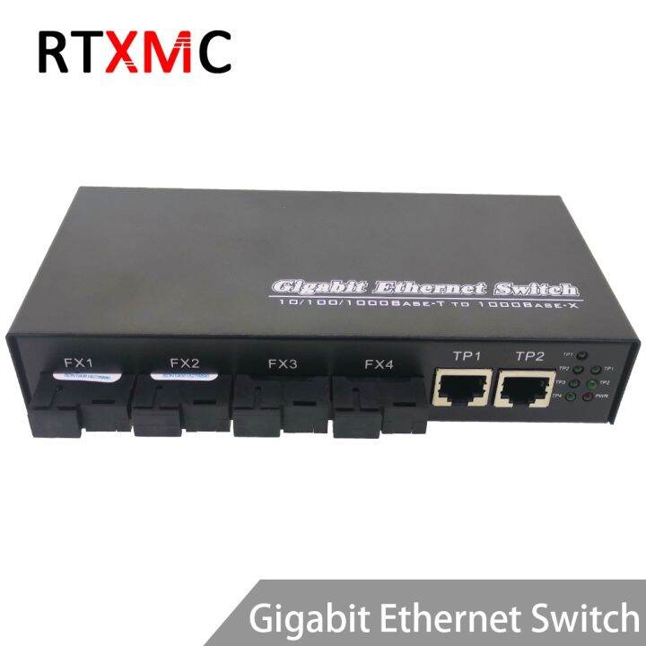 卍 ☁ 4G2E 1000M Gigabit Ethernet switch Fiber Optical Media Converter ...